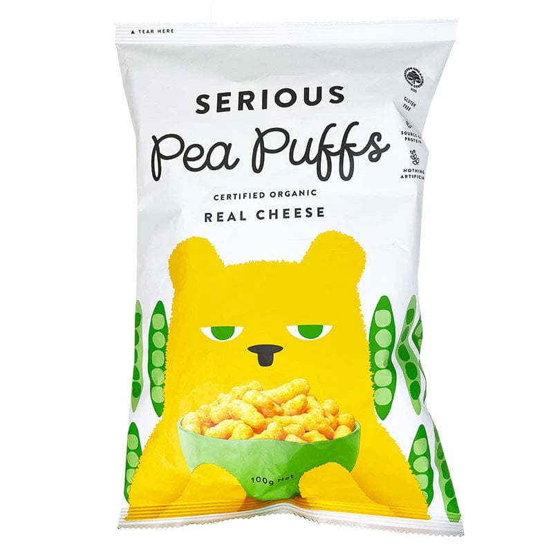 Serious Puffs Organic Real Cheese Pea Puffs 100g – Kākāriki Green Organics