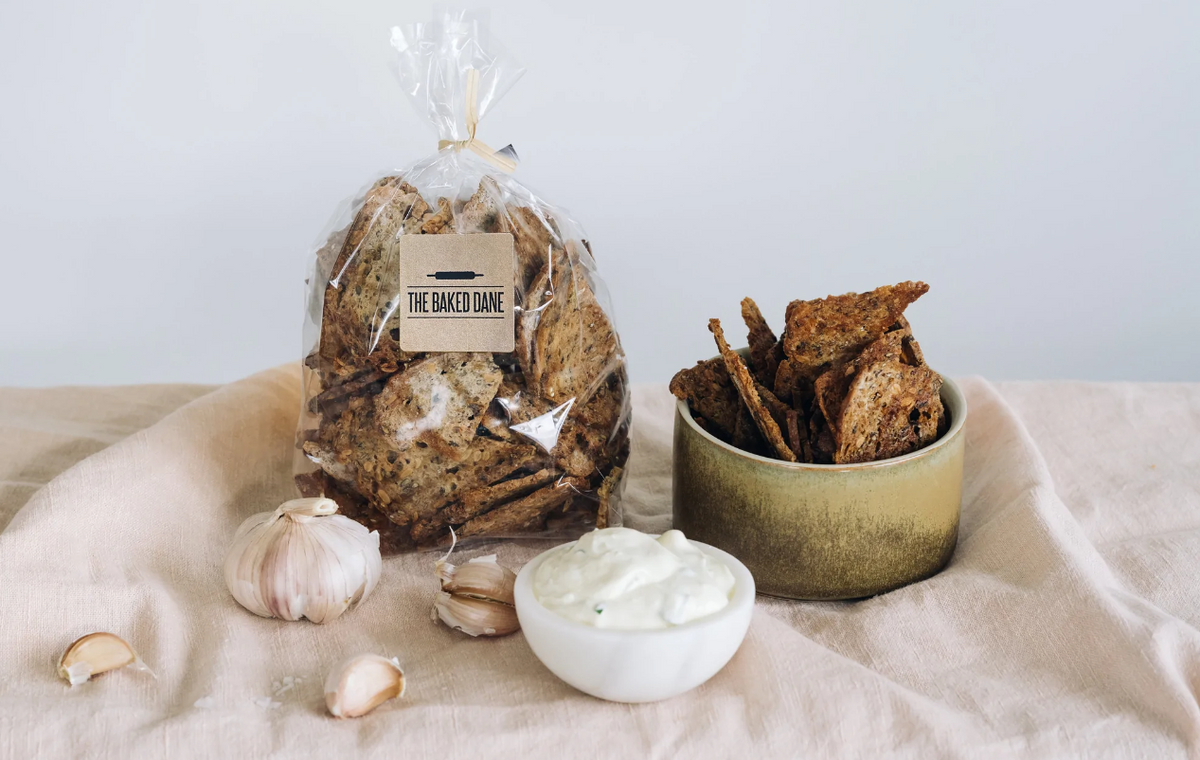 The Baked Dane's Garlic Rye Chips – Kākāriki Green Organics